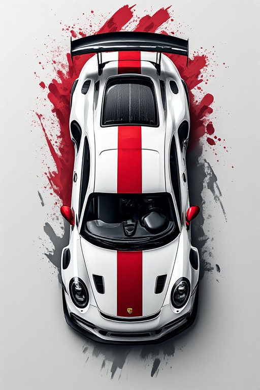 Porsche 911 GT3 RS White & Red Racing Wallpaper | TJS Gallery | TJS Gallery